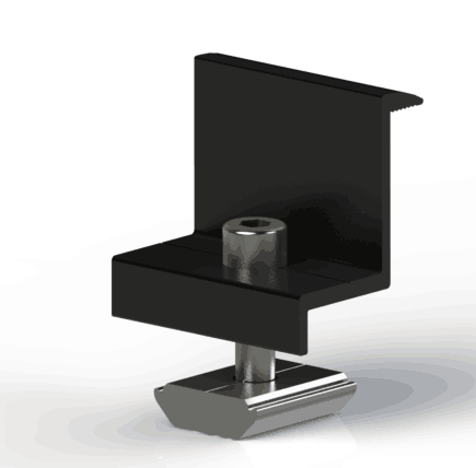 Fastensol Black End Clamp 30mm – For Solar Panel Mounting